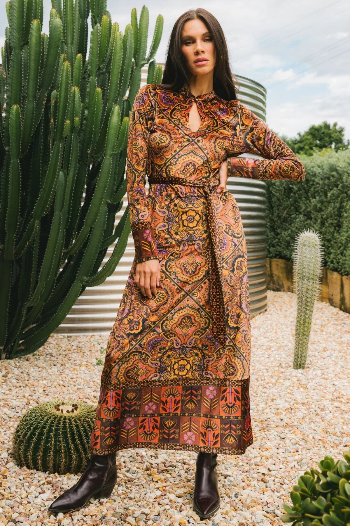 Elixir Maxi Dress – Ember | Velvet Long Sleeve Dress by NLB – Nine ...